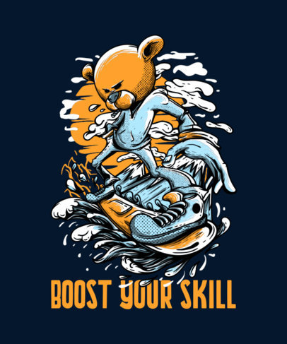 Placeit - T-Shirt Design Template Featuring an Alien Surfing on a Pizza ...