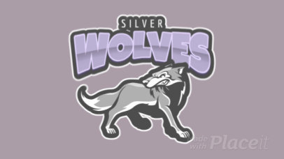 Placeit - Sports Logo Maker with a Silver Wolf Illustration