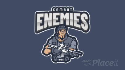 Placeit - Animated Gaming Logo Maker Featuring a Mad Mercenary