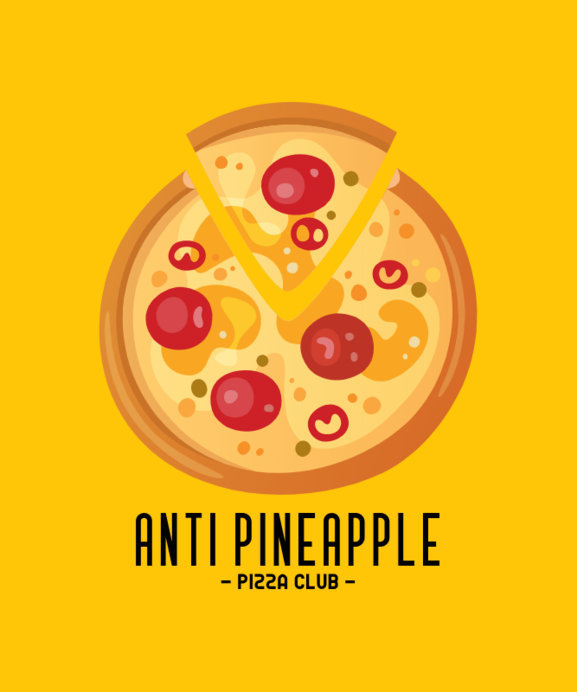 Placeit - T-Shirt Design Maker for an Anti Pineapple Pizza Club