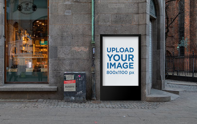 Placeit - Mockup of an Angled MUPI Featuring a Solid Color Backdrop