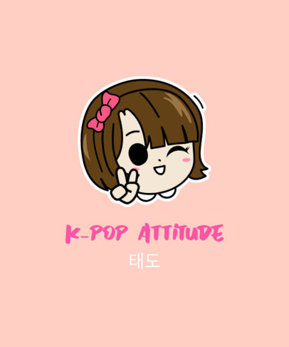 Placeit - Illustrated T-Shirt Design Maker Featuring a Cool K-Pop ...