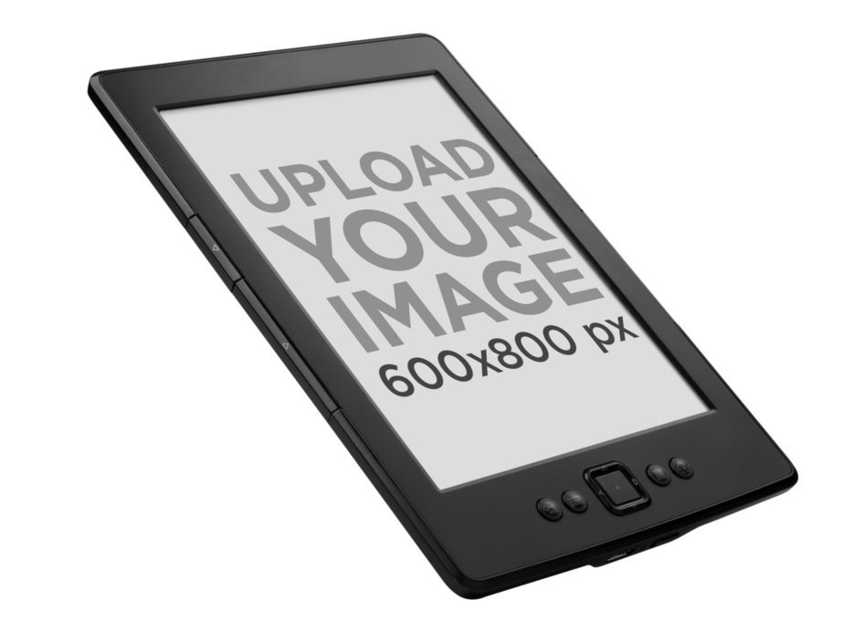 Placeit - Amazon Kindle Mockup Floating Over a Transparent Background