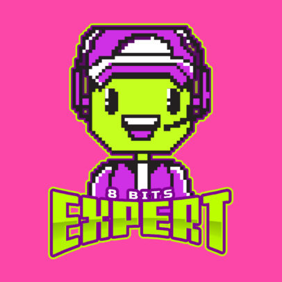 Placeit - Gaming Logo Maker Featuring a Flying 8-Bit Strawberry