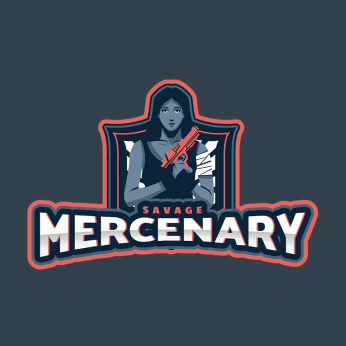 Placeit - Shooting Game Logo Maker with a Fearless Female Character