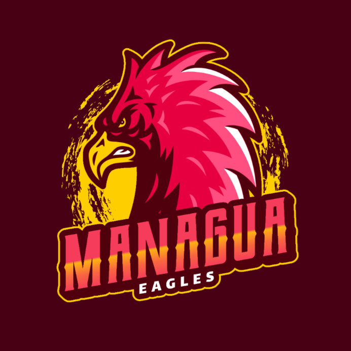 Placeit - Sports Logo Template with a Mad Eagle