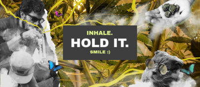 Placeit - Cannabis-Themed Facebook Cover Maker with Trippy Graphics
