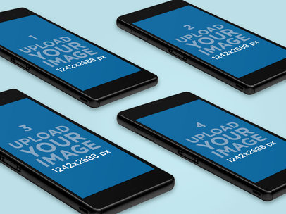 Placeit - Mockup of Two Mobile Screens Against a Transparent Background