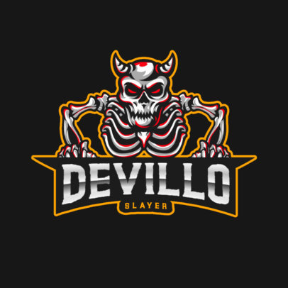 Placeit - Gaming Logo Generator Featuring a Spooky Skeleton Illustration