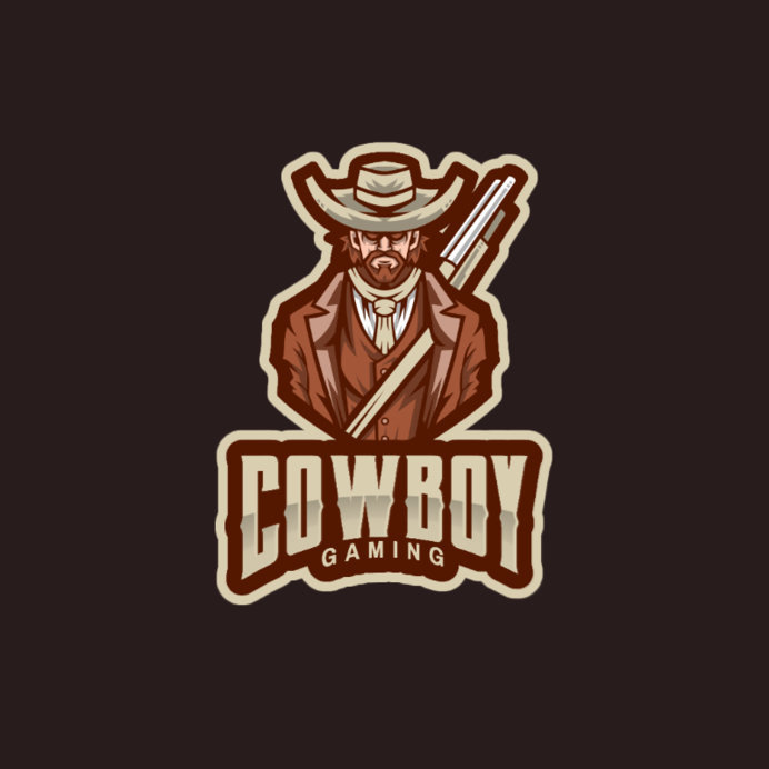 Placeit - Gaming Logo Template Featuring an Outlaw Cowboy