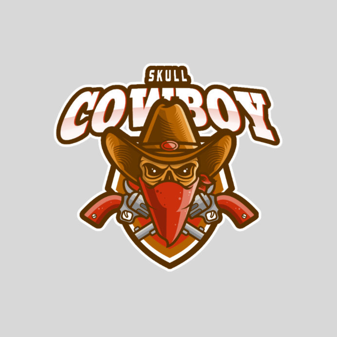 Placeit - Gaming Logo Maker Featuring a Cowboy Skull Icon