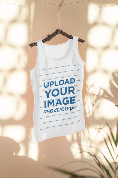 Placeit - Mockup of the Front of a Hanging Tank Top