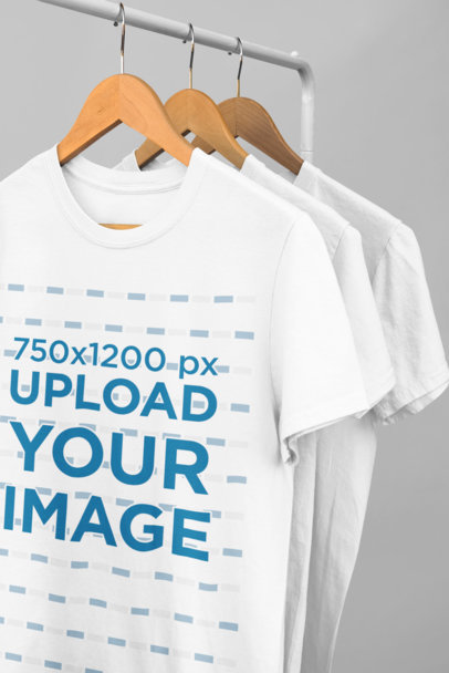 Placeit - Mockup of a T-Shirt Hanging From a Rack