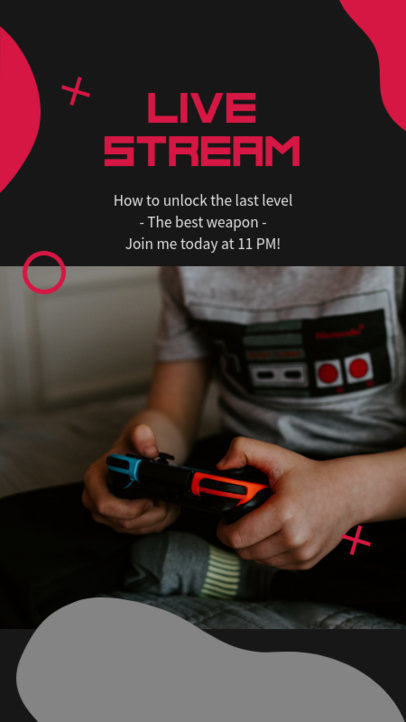 Placeit - Instagram Story Template for a Live Streaming of a Gaming Fanatic