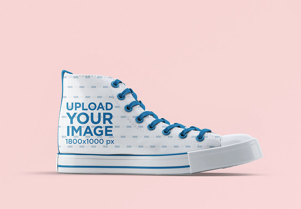 Placeit - Shoe Mockup Featuring a Single Sneaker Against a Solid Color ...