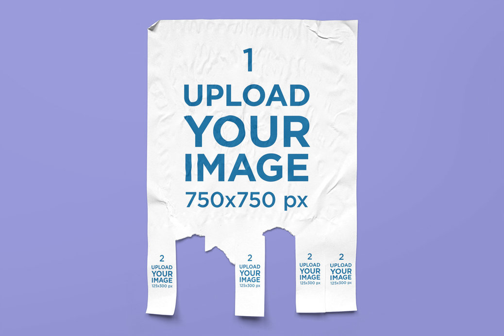 Placeit - Minimalist Mockup of a Tear-Off Ad Flyer