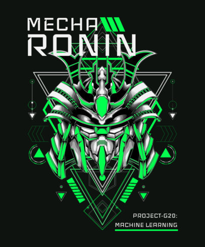 Placeit - T-Shirt Design Creator with a Robotic Pharaoh Mask Graphic