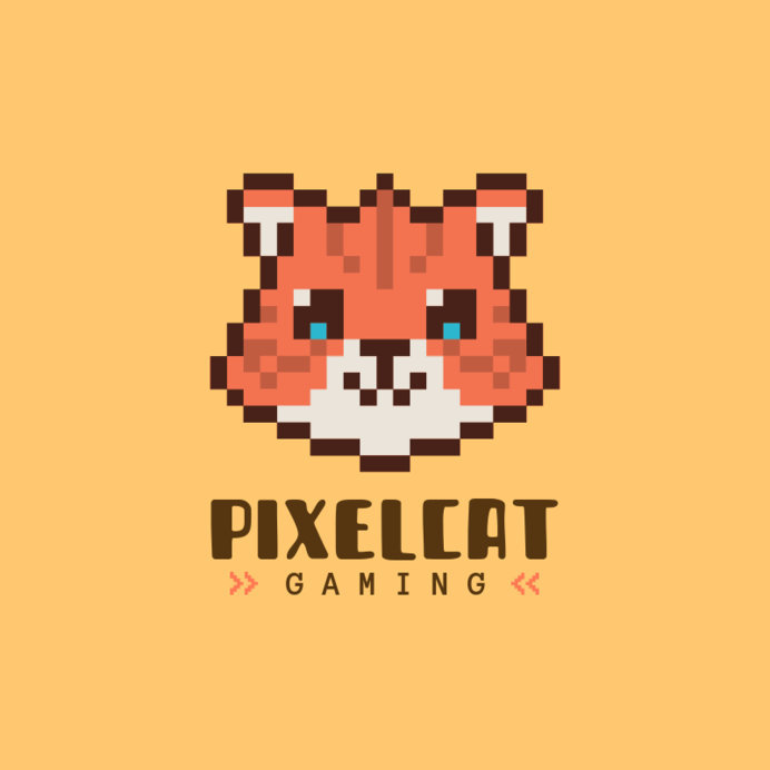Placeit - Pixel Logo Maker with a Graphic of an Adorable Cat