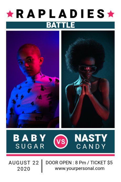 Placeit - Poster Design Template for a Music Battle