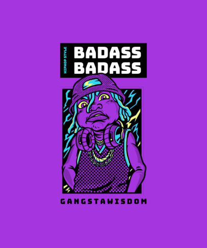 Placeit - T-Shirt Design Generator Featuring a Diabolic Rapper with Horns