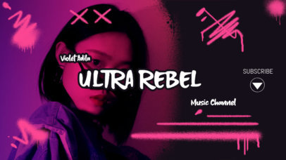 Placeit - YouTube Banner Creator with Grafitti Drawings for a Music Channel