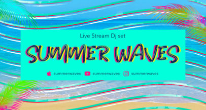 Placeit - Fun Summery Twitch Stream Banner Creator for a Music Streamer