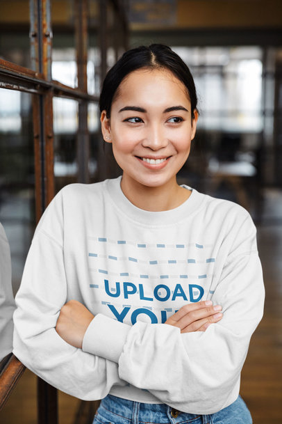 Placeit - Sweatshirt Mockup Featuring a Woman with Crossed Arms
