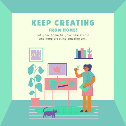 Placeit - Illustrated Instagram Post Design Maker Featuring People ...