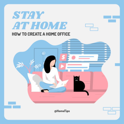Placeit - Instagram Post Creator for Illustrated Home Office Tips