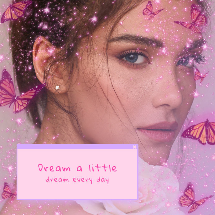 Placeit - Girly Instagram Post Generator with 2000's Style Quotes