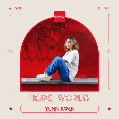 Placeit - Pop Album Cover Template Featuring a Wine Glass Against a Red ...