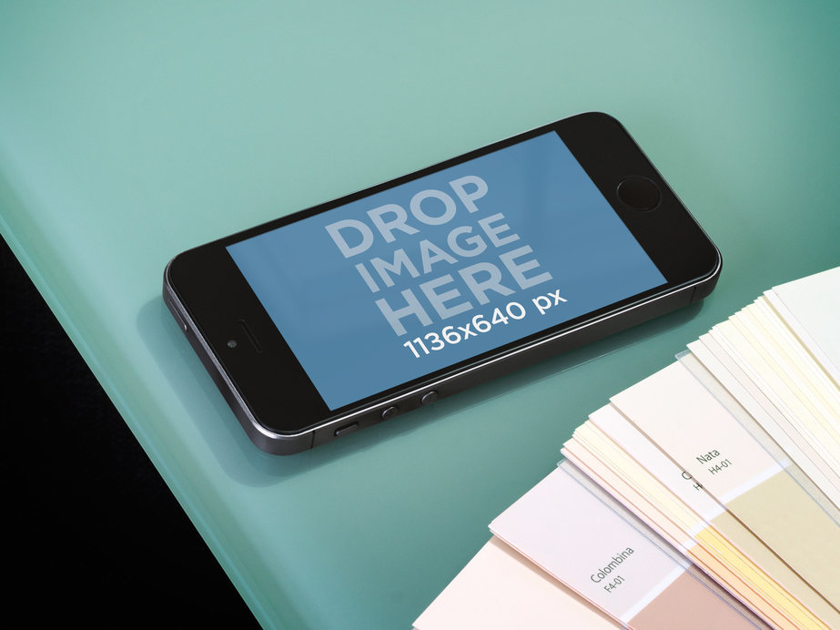 Placeit - iPhone Mockup Featuring a Landscape-Positioned Screen