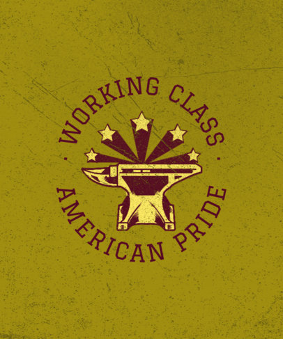 Placeit - Pro-Union T-Shirt Design Creator Featuring a Hard Hat and Stars