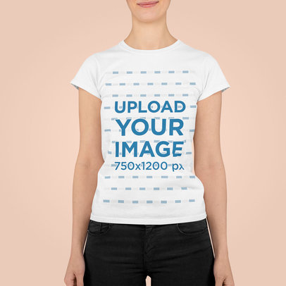 Placeit - Multiple T-Shirt Mockup Featuring Three Women at a Studio