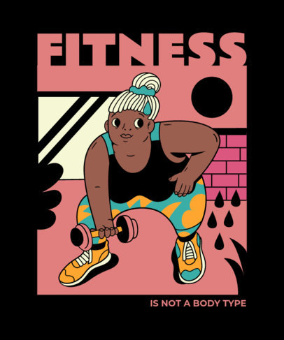 Placeit - Body Positive T-Shirt Design Template with an Illustration of ...