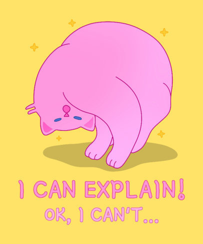 Placeit - T-Shirt Design Creator With a Cool Funny Cat Meme