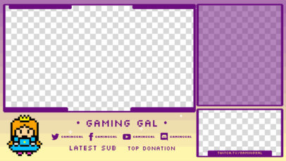Placeit - OBS Stream Overlay Template Featuring 8-Bit Characters