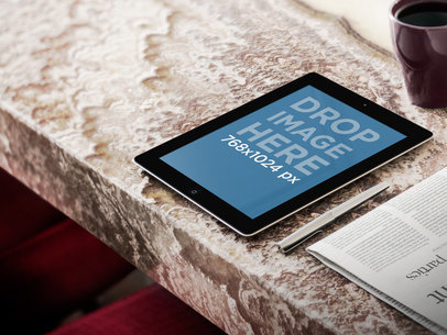 Placeit - Illustrated Mockup Featuring an iPad Screen and a Gradient ...