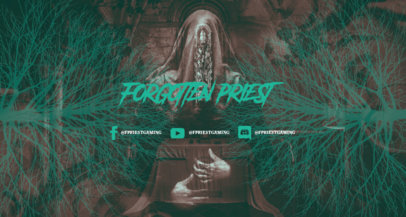 Placeit - Twitch Banner Design Template Featuring a Horror Theme