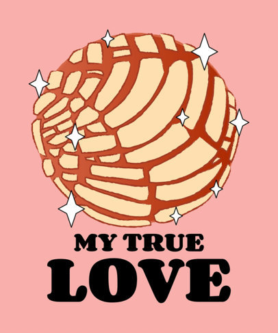 Placeit - T-Shirt Design Template with a Fun Graphic of Mexican Pan Dulce