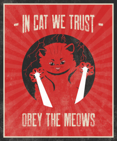 Placeit - Cat-Themed T-Shirt Design Template with a Political ...