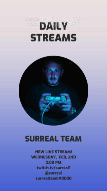 Placeit - Instagram Story Video Maker for a Gaming Streamer's Profile