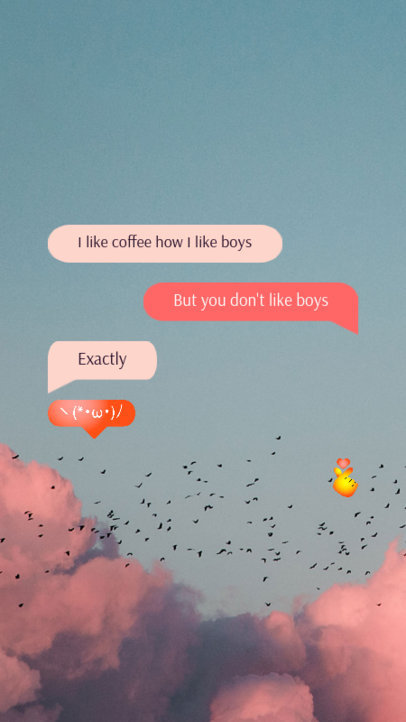 Placeit - Instagram Story Generator Featuring a Romantic Text Conversation