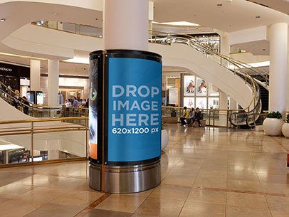 Placeit - Billboard Mockup, Mall Ad Display in a Mall Passageway