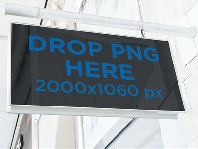 Placeit - Circular Sign Mockup Placed Outside a Store